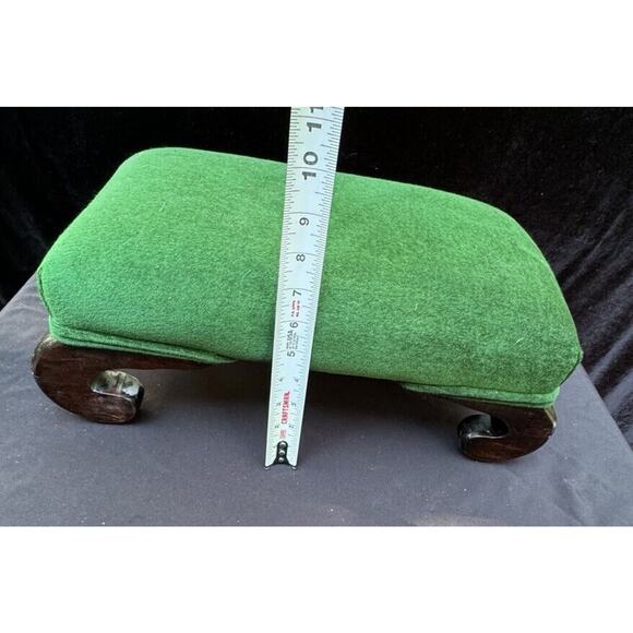 Antique | Other | Lovely Antique Kelly Green Covered Footstool ...